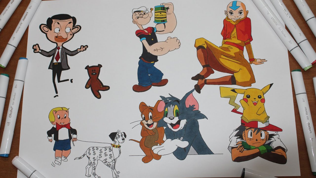 How to Draw Famous Cartoon Characters - YouTube