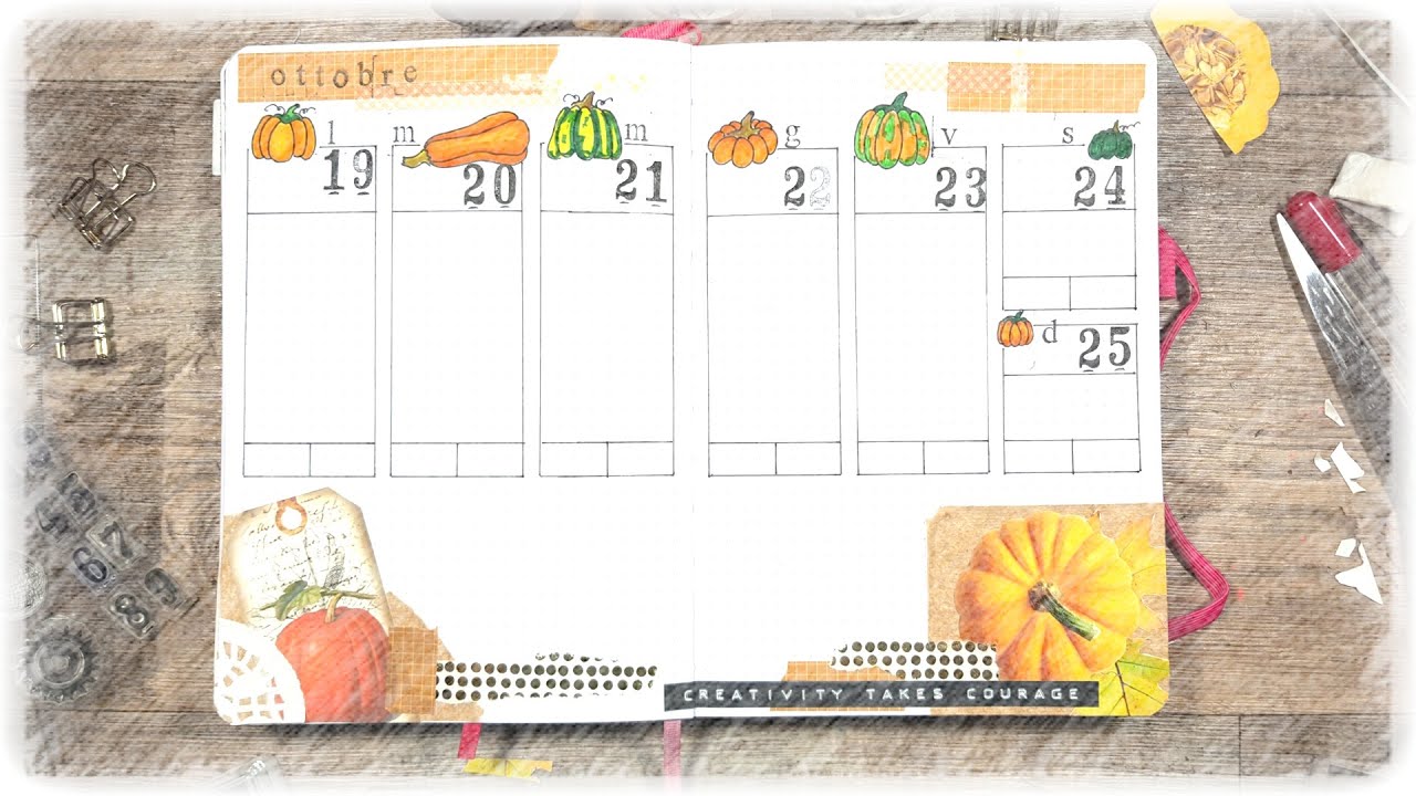 Bullet Journal Weekly Spread ottobre layout settimana | bullet journal ...