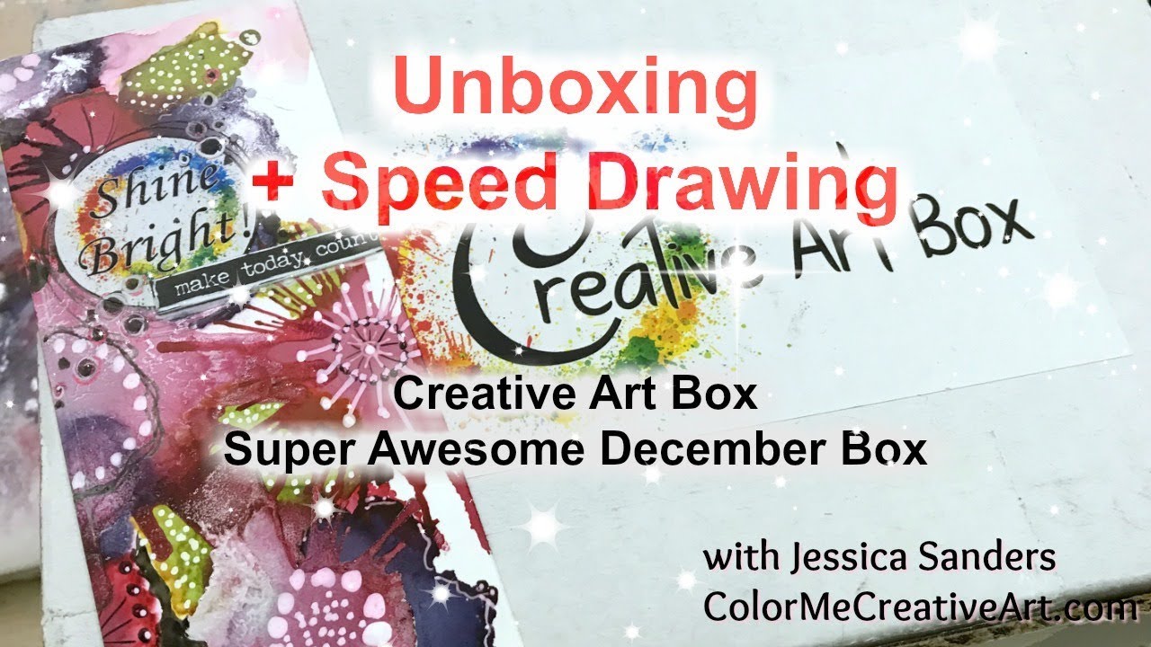 Unboxing Creative Art Box December Super Awesome Box + playtime + speed ...