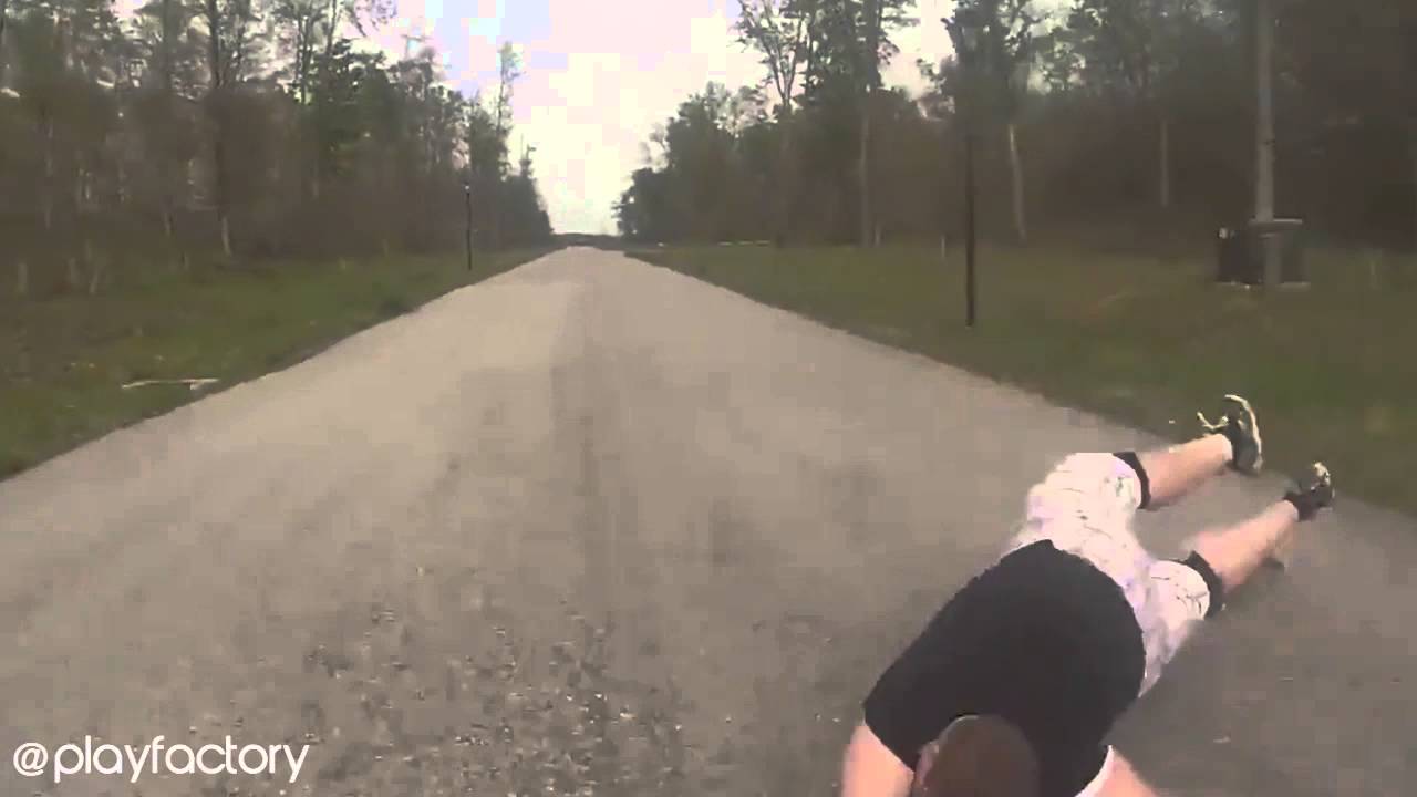 FAT KID SKATEBOARD TOW ROPE BEHIND CAR SLAM - YouTube