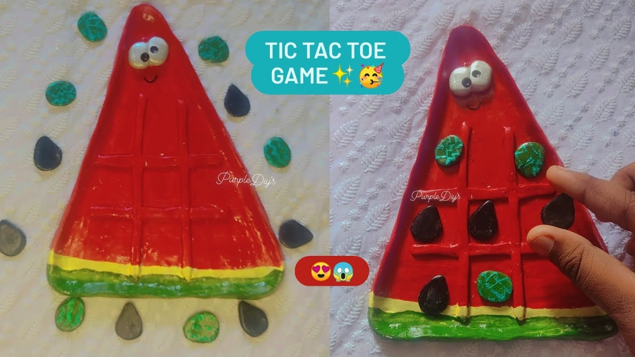 Homemade watermelon 🍉 Tic Tac Toe Board With Clay! #clay #watermelon ...