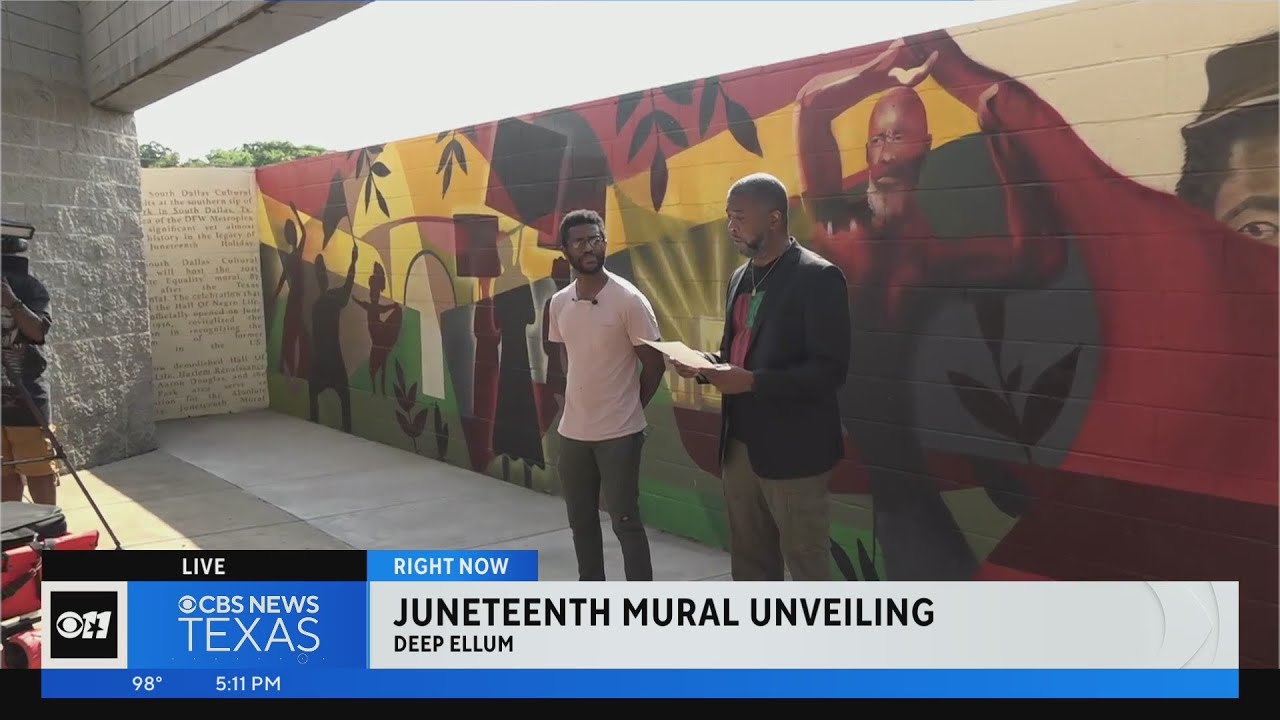 Juneteenth mural in Deep Ellum unveiled - YouTube