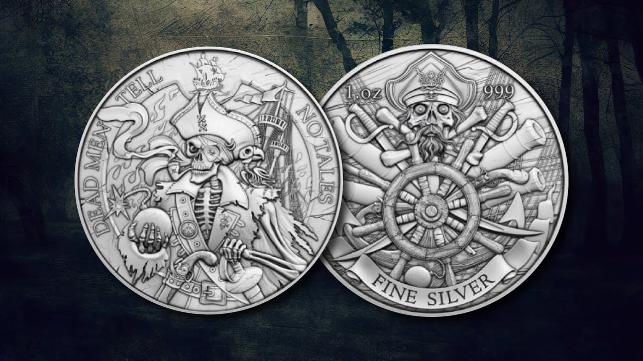 Silver 1 oz Pirates: Dead Men Tell No Tales Round BU | BOLD Precious ...