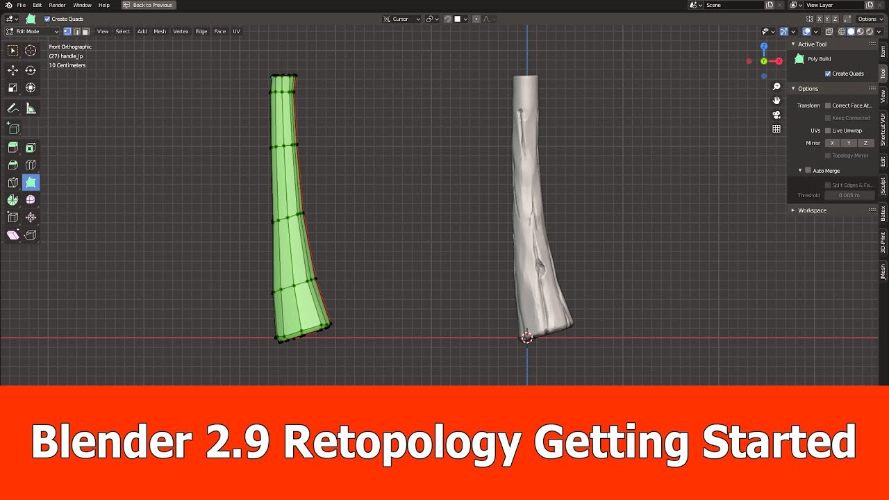 Blender 2.9 Retopology Getting Started - YouTube