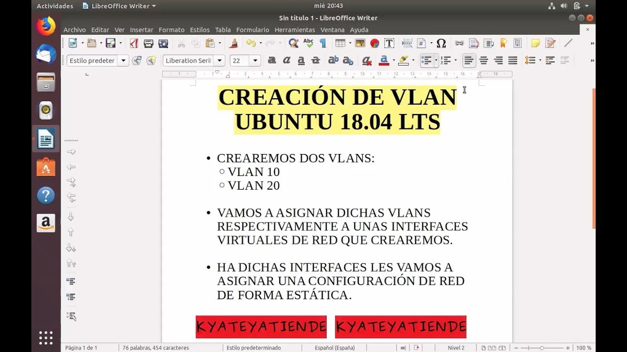 Crear vlan en ubuntu 18.04 con sus interfaces virtuales. Create vlan in ...