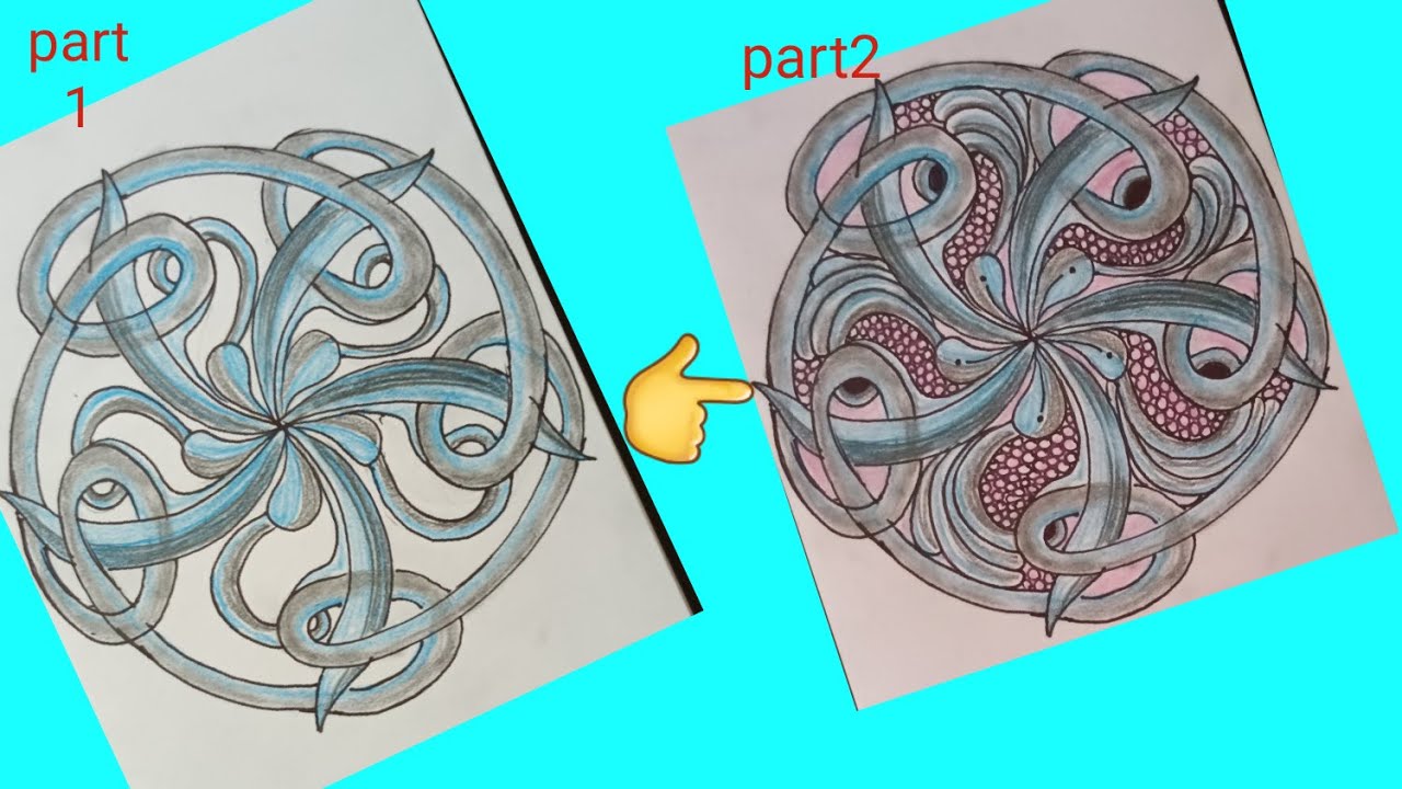 How to Draw Tangle Pattern Easy Part 2 - YouTube