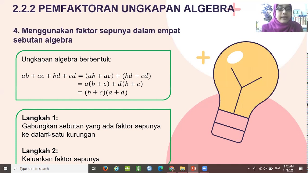PEMFAKTORAN UNGKAPAN ALGEBRA MENGGUNAKAN FAKTOR SEPUNYA DALAM EMPAT ...