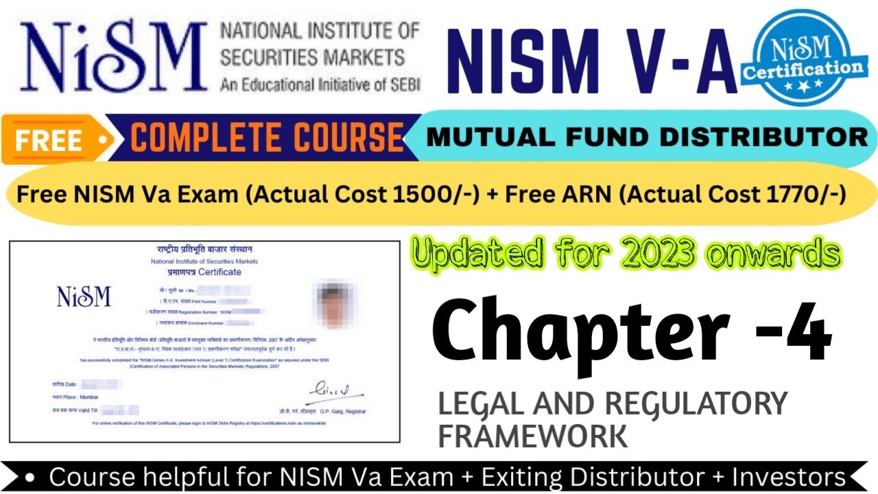 NISM Mutual Fund Chapter 4 - LEGAL AND REGULATORY FRAMEWORK| NISM VA ...
