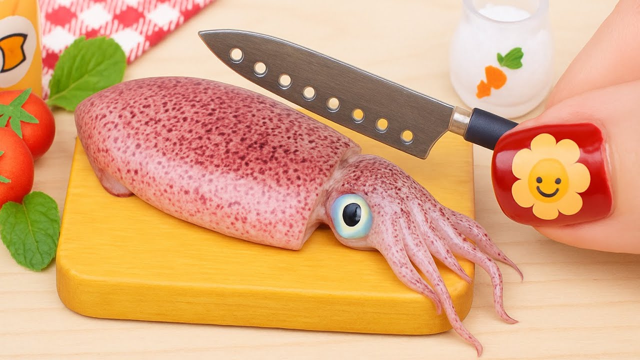 Diy Miniature | How To Cook Miniature Squid with Cheese and Spicy Sauce ...