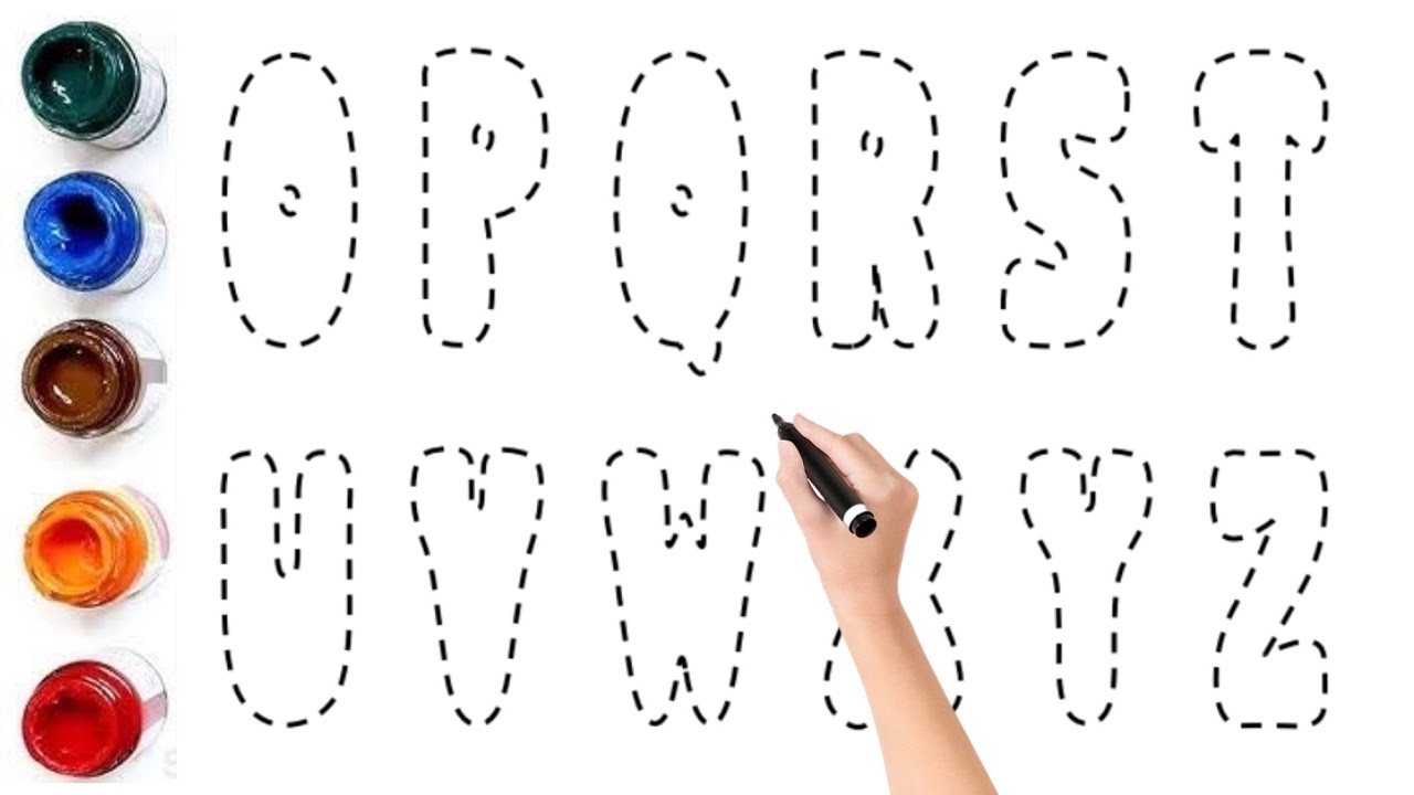 Easy Learn To Draw and Paint Alphabet Capital Letters OPQRSTUVWXYZ For ...
