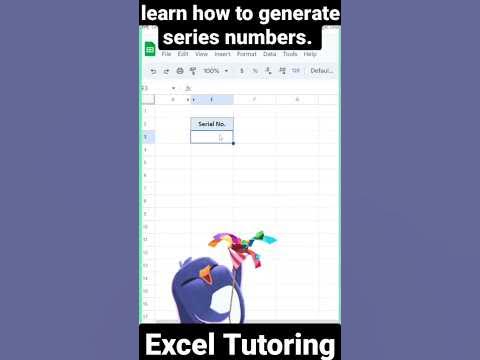 excel tutorial | how to generate a serial numbers | excel tricks - YouTube