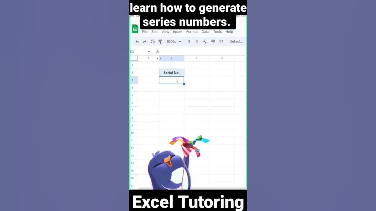 excel tutorial | how to generate a serial numbers | excel tricks - YouTube