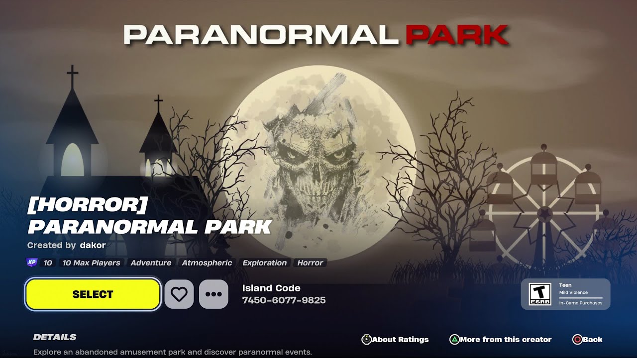 Horror Paranormal Park Map Code in Fortnite (How to COMPLETE HORROR ...