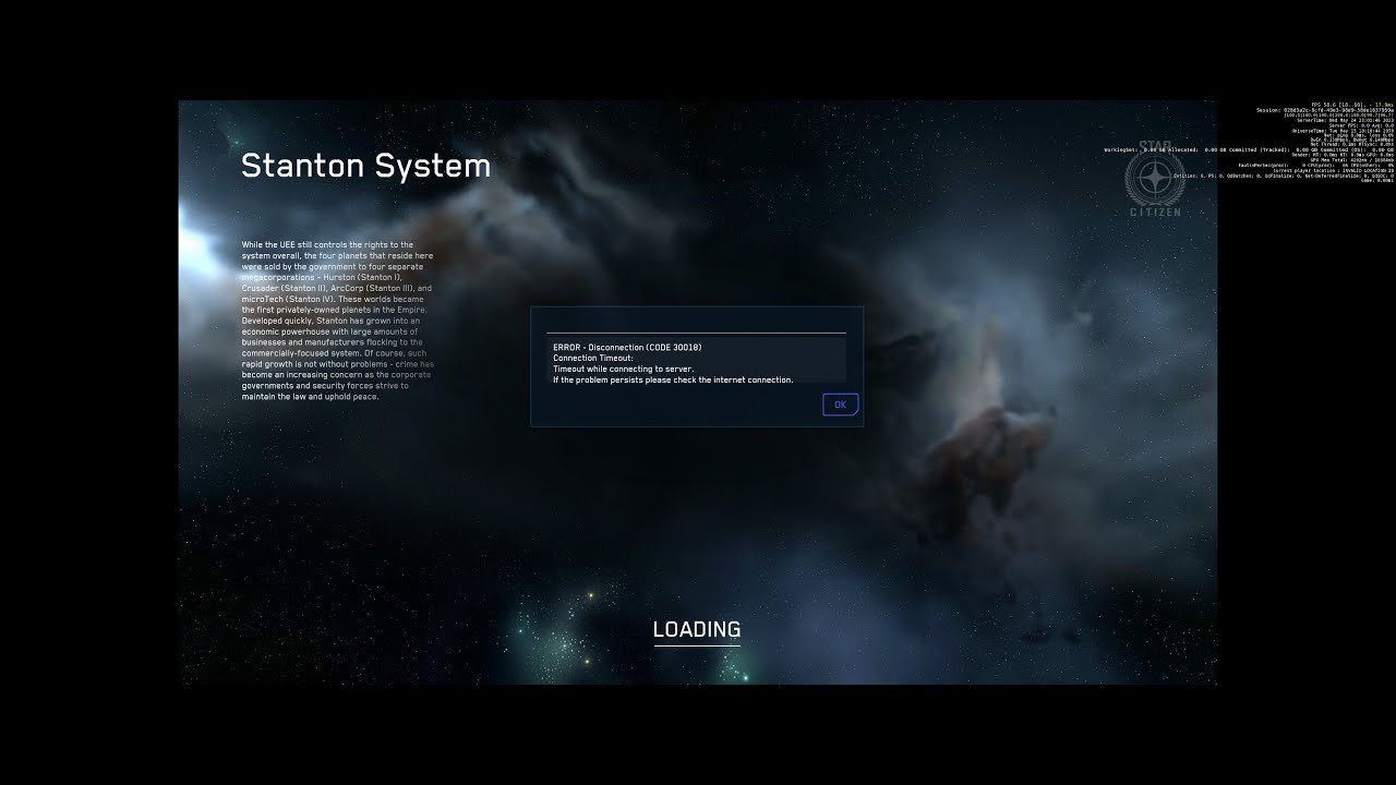 Star Citizen 3.19.0 - issue: Player Unstowed, Long loading screen, Time ...