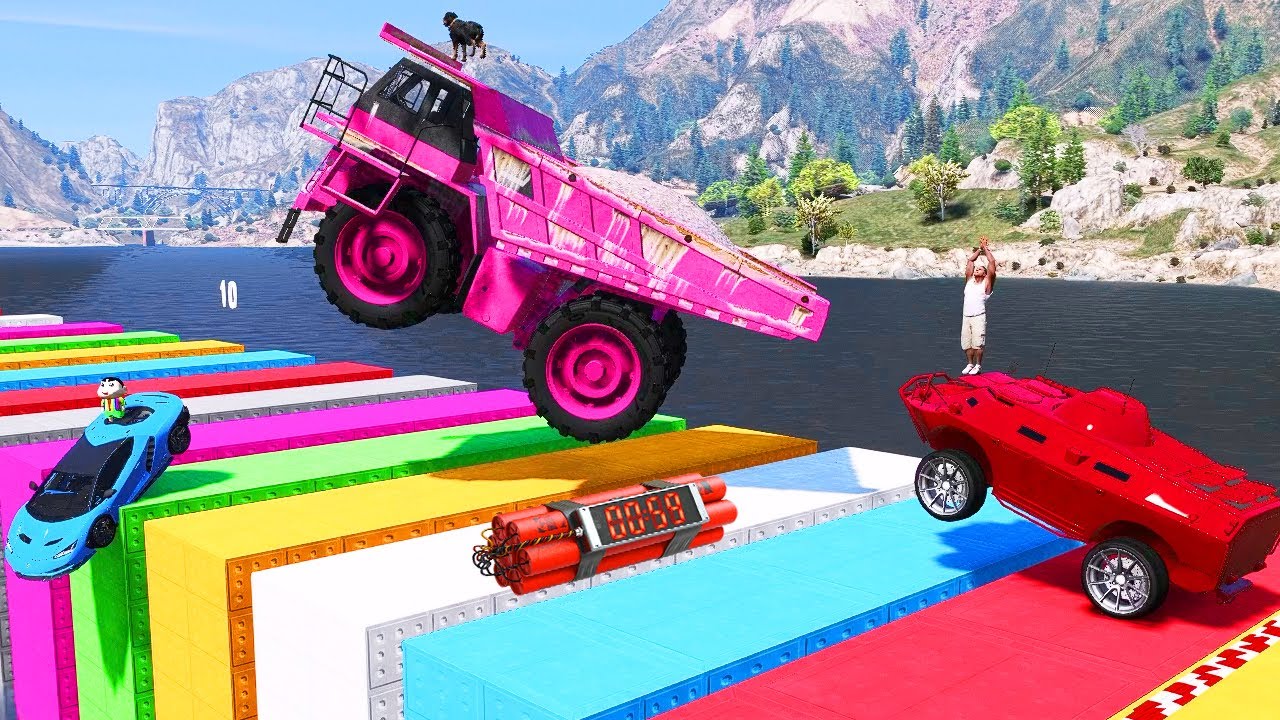 FRANKLIN SHINCHAN TRIED MEGA RAMP JUMP IN THE SEAWATER RAMP CHALLENGE ...