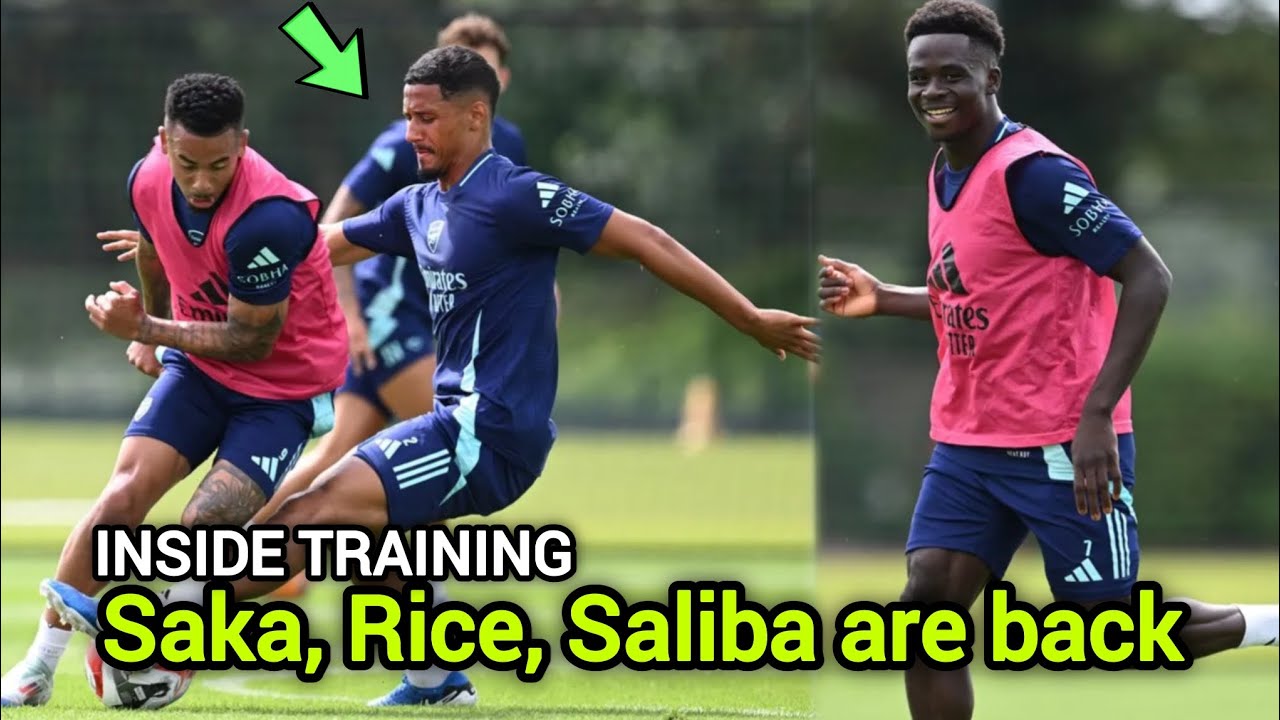 INSIDE TRAINING | Saka, Rice, Saliba & Ramsdale are back to Training in ...