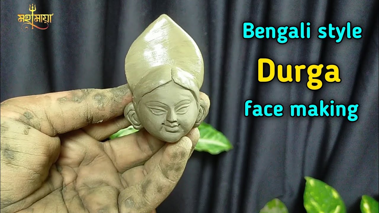 small ma durga face making/ Bengali style Durga face making /Durga ...