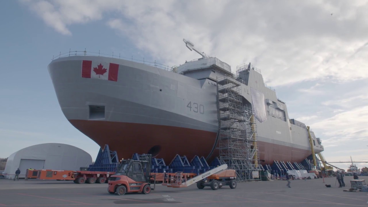 Moving the Final Mega Block of the Future HMCS Harry DeWolf Irving ...