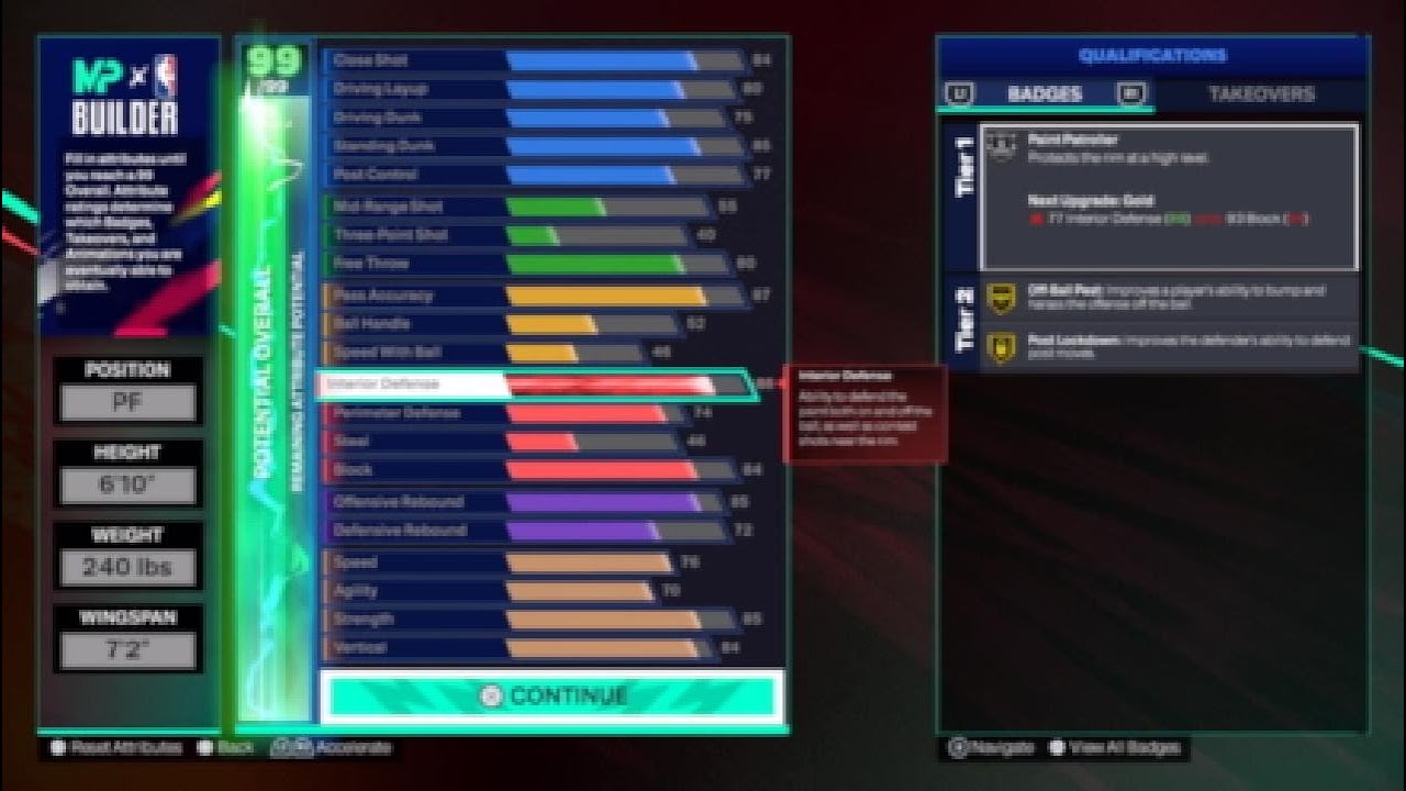 NBA 2K25 2 Way Diming Interior Threat Best PF Build - YouTube