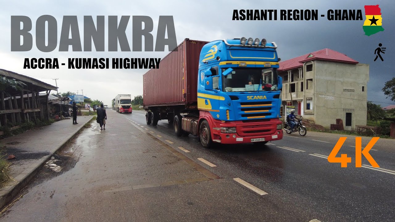 Boankra on the Accra Kumasi Highway 4K - YouTube