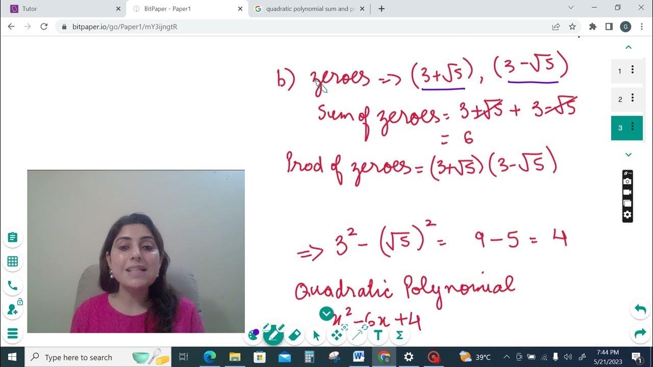 Framing quadratic polynomials from zeroes - YouTube