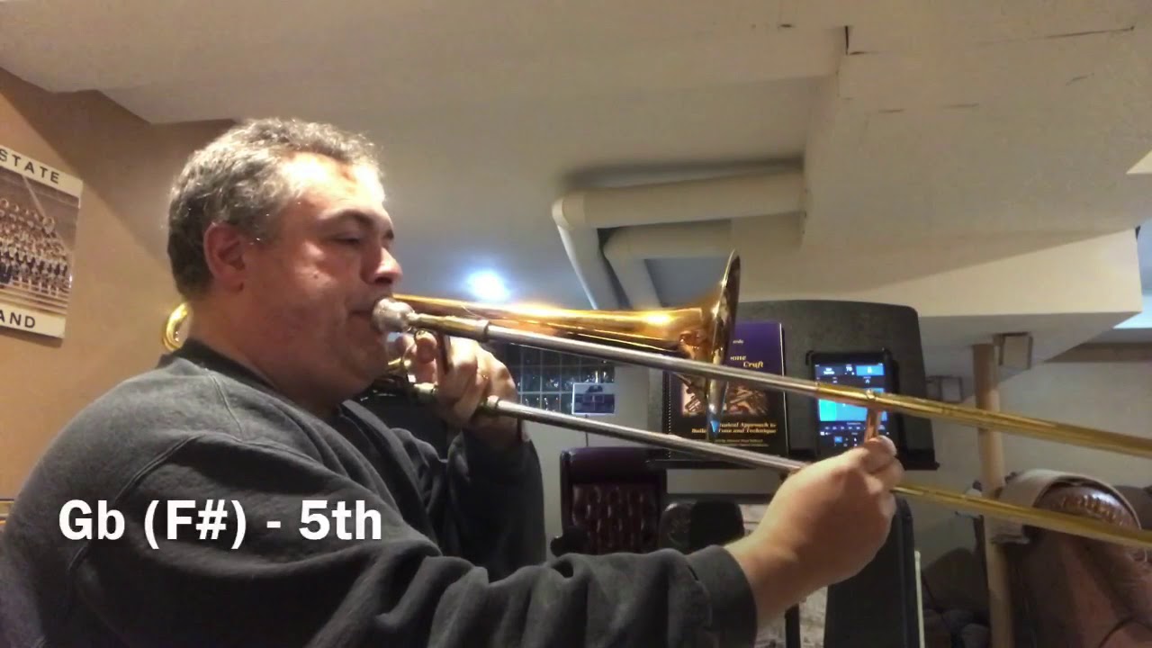 Bb (A#) natural minor scale for trombone - YouTube