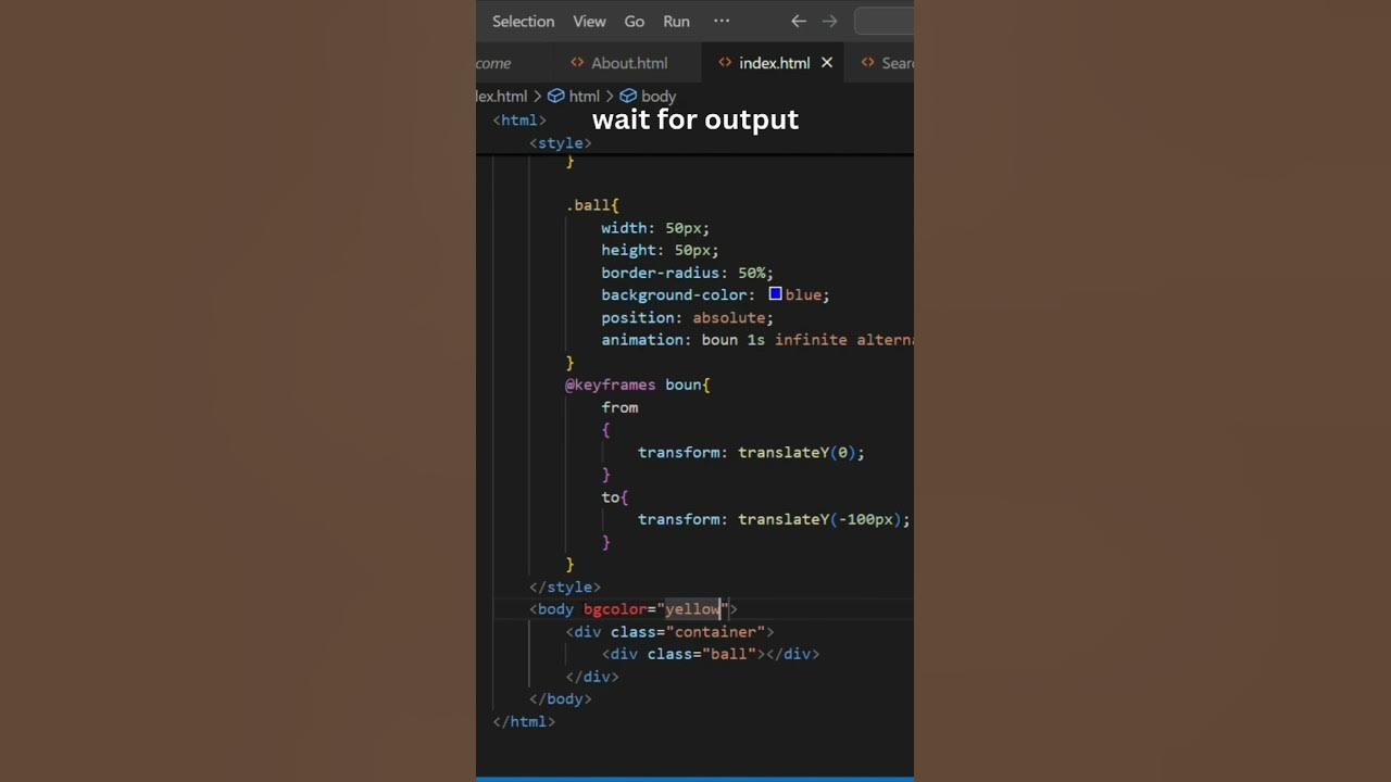 Bouncing Ball Html Css Coding Shorts ποΈ Coding Shorts Computerscienceconcepts Html Css