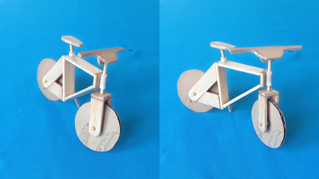 How To Make A Mini Bicycle From Ice Cream Sticks/Popsicle Stick ...