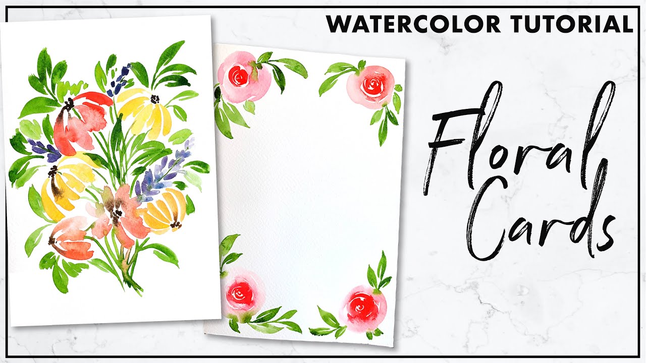 Easy and Quick Floral Watercolor Cards - YouTube