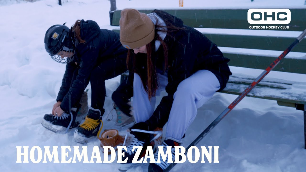 HOMEMADE ZAMBONI - First Skate at Valleyview CC - YouTube