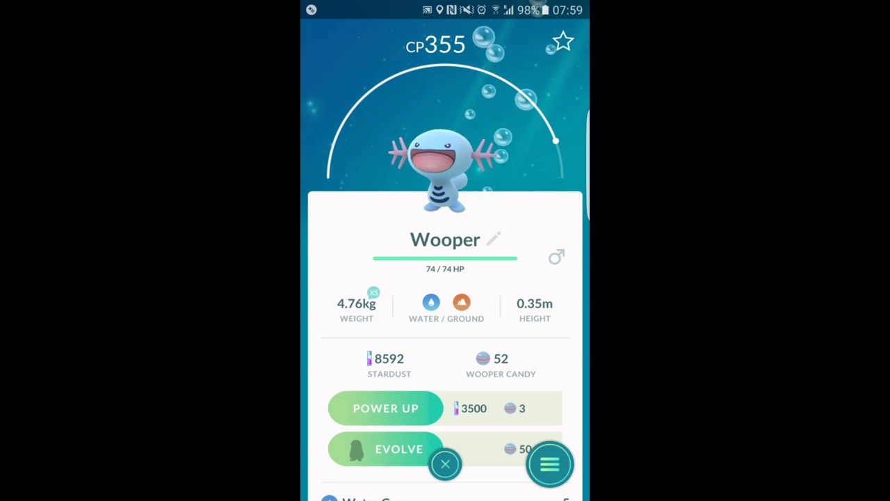 WOOPER to QUAGSIRE Evolution! Pokemon Go! - YouTube