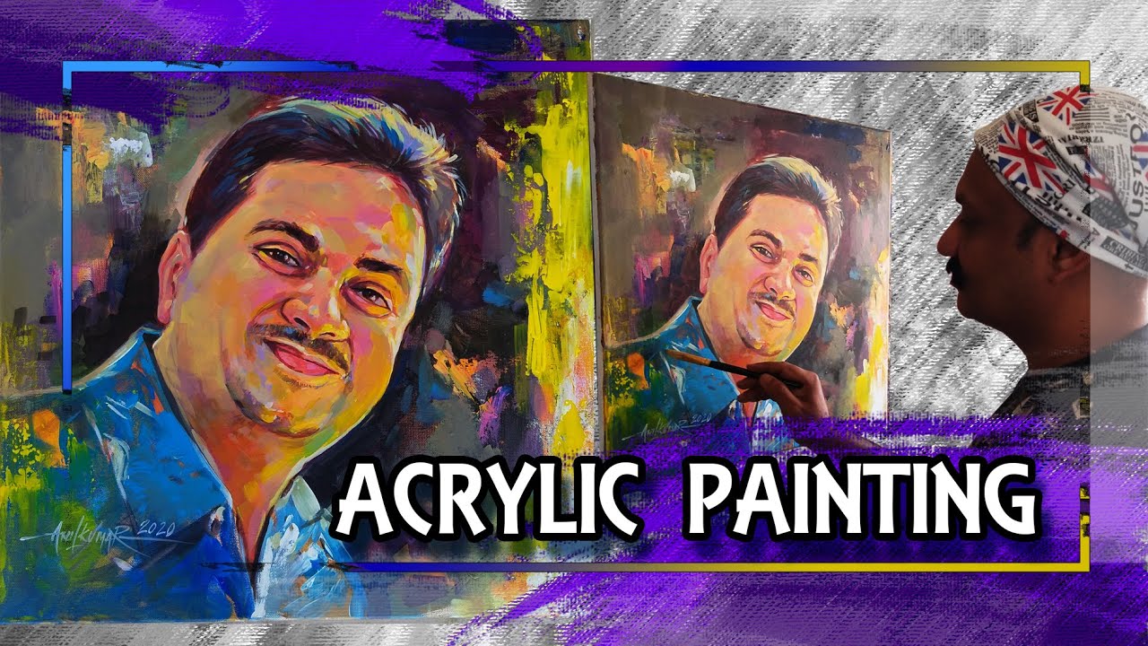 SUJITH BHAKTHAN | ACRYLIC PAINTING | 40- MINUTE. - YouTube