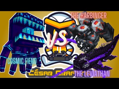 Cosmic Fiend VS The Harbinger y The Leviathan | En MCPE - YouTube
