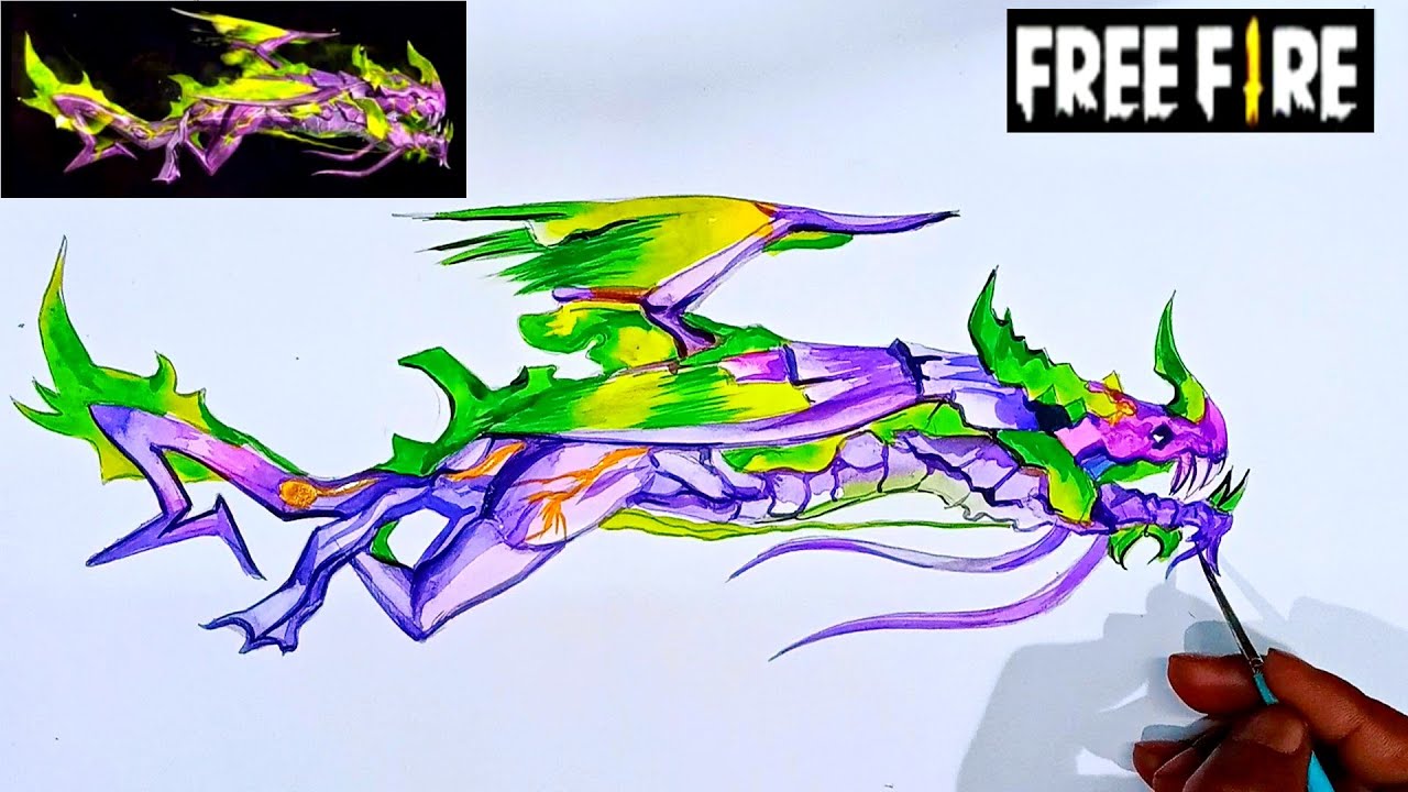FREE FIRE DRAWING NEW M1014 EMERALD DRAGON EVOLUTION GUN DRAWING/FREE ...