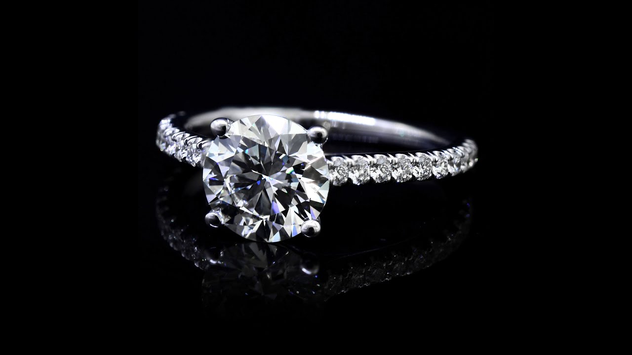 Round Cut Diamond U-setting Diamond Engagement Ring - YouTube