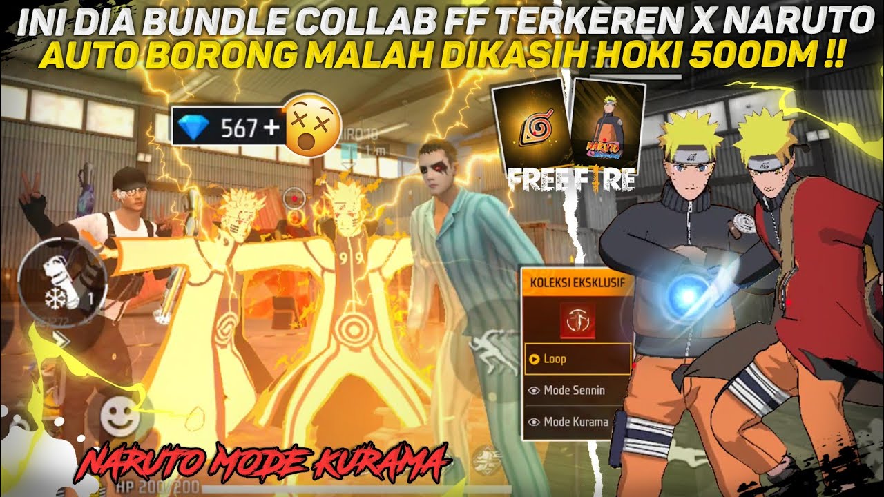 COLLAB TERKEREN FF X NARUTO!! GA NYANGKA CUMA MODAL 500DM BISA DAPET ...