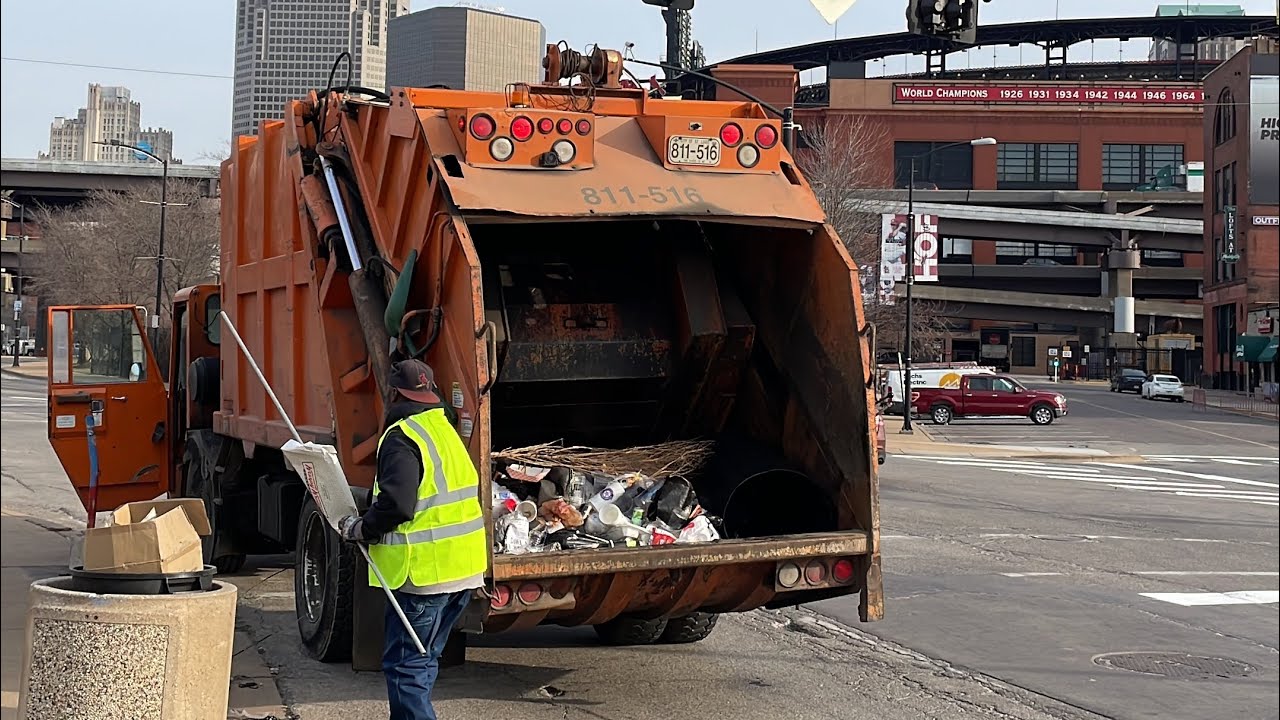 Ancient CCC Loadmaster Rear Loader Garbage Truck on St. Louis Litter ...
