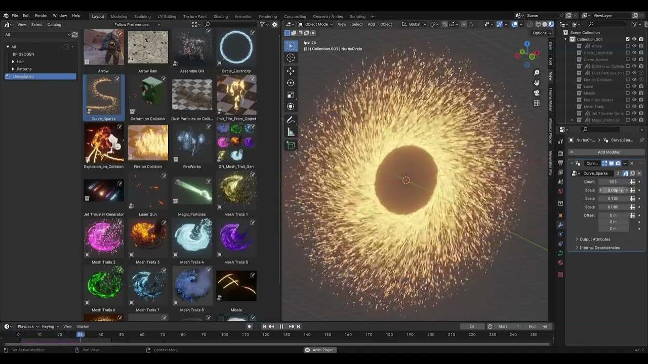 How to Use Curve Sparks in Blend FX - Blender Tutorial - YouTube