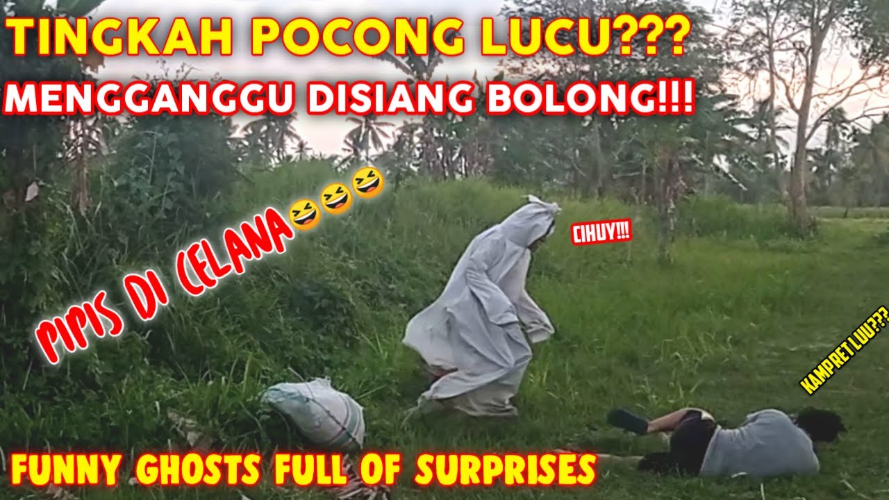 PRANK POCONG || DISIANG BOLONG || BIKIN NGAKAK ~ cute ghost - YouTube