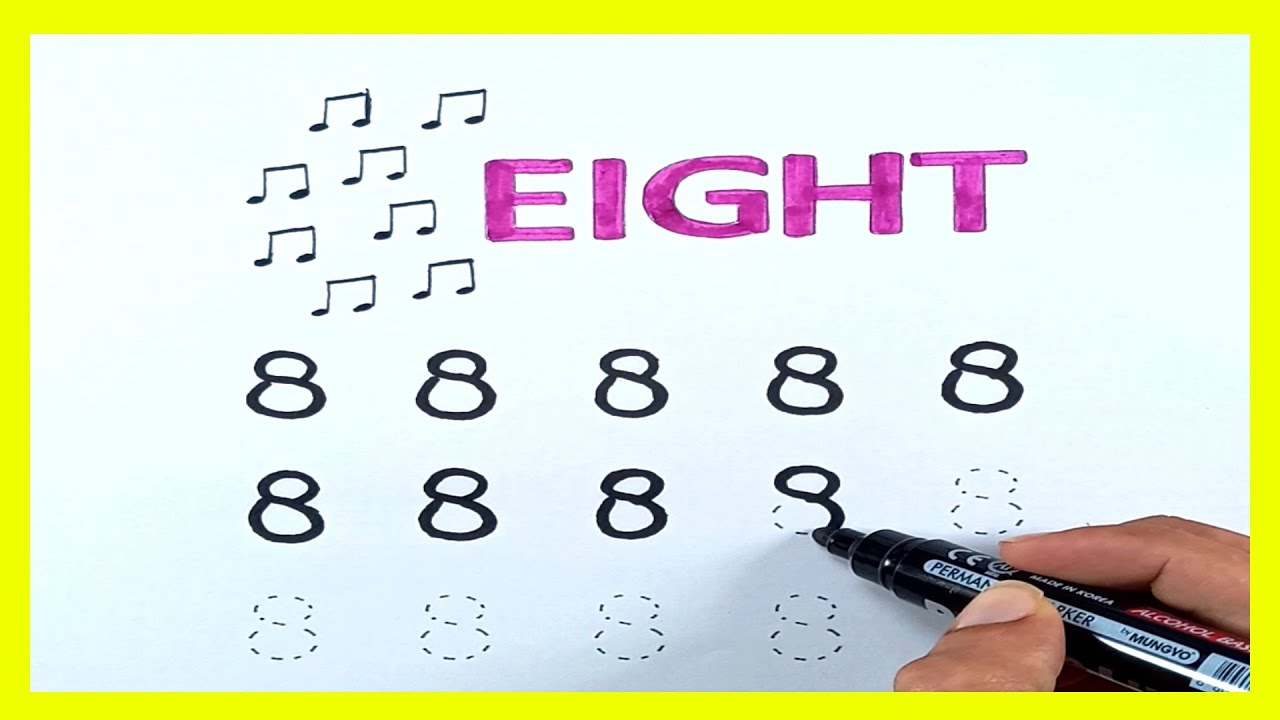 Tracing | How to write numbers | How to write 8 | tracing numbers ...