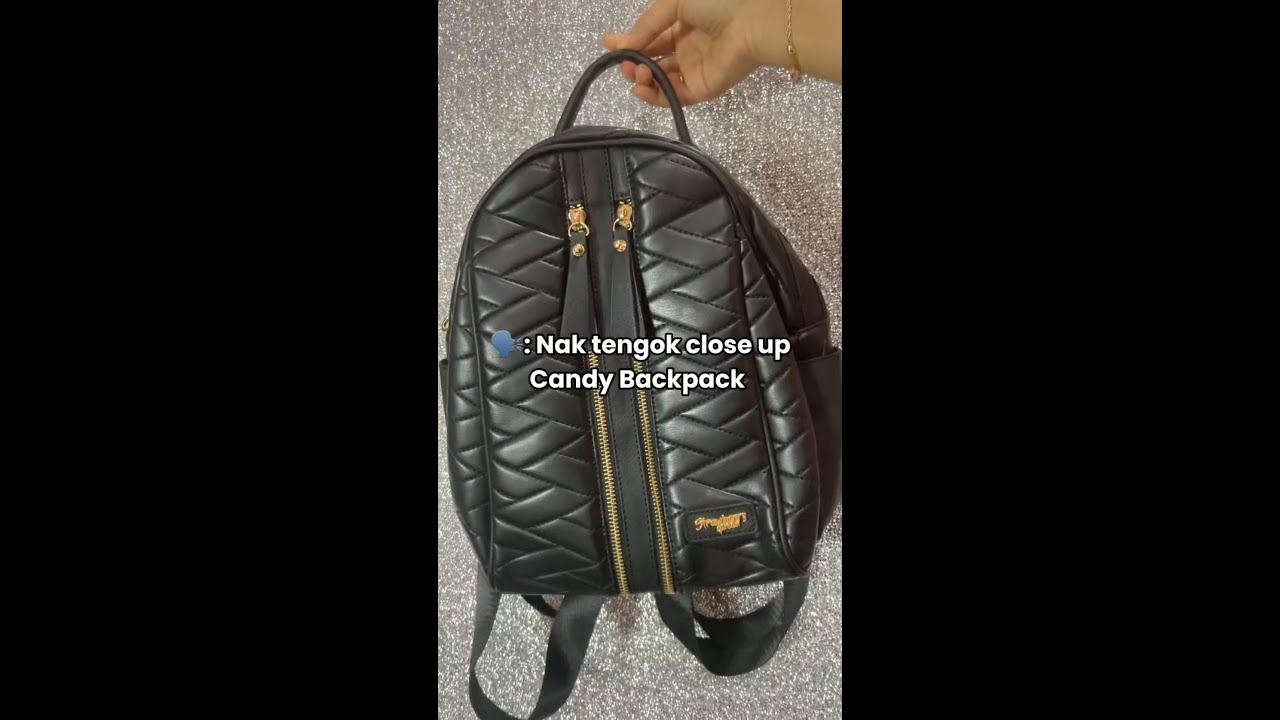 Close Up for Candy Backpack - "Quilted BR, Black" - YouTube