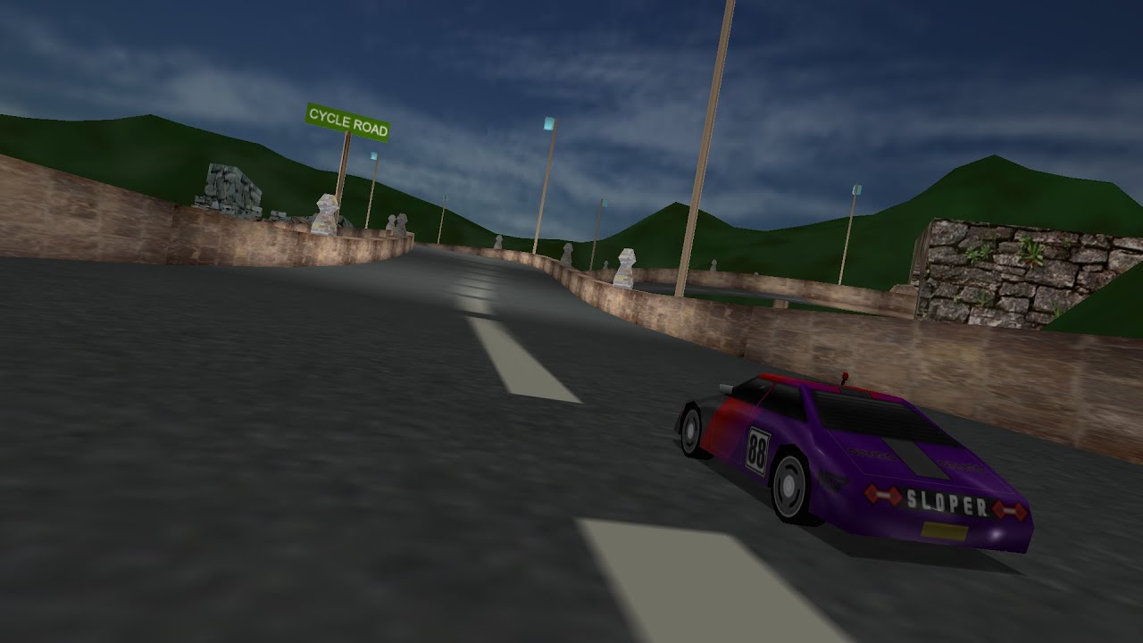 RVGL. Cycle Road by Human. 16 cars, 5 laps. Car Sloper - YouTube