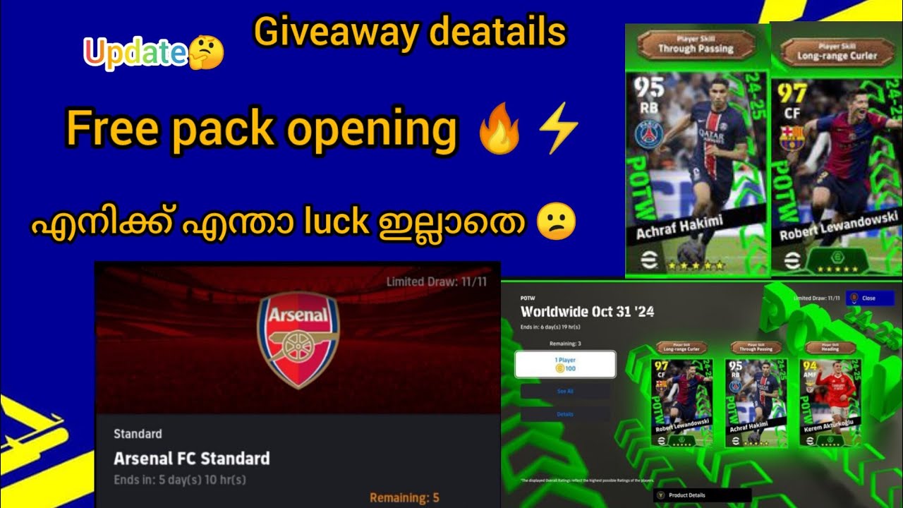 Free pack opening 🔥⚡| POTW AND ARSENAL| - YouTube