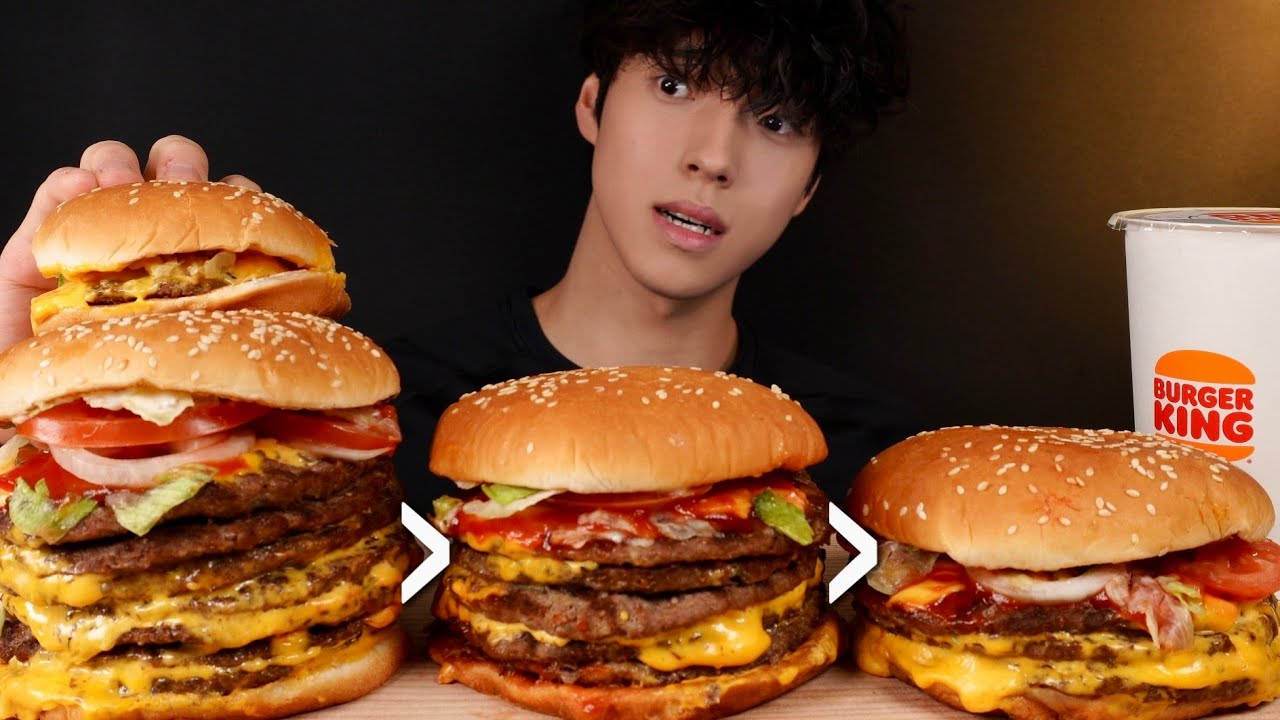 자이언트 햄버거 도전 먹방 7X GIANT CHEESE BURGER CHALLENGE!! MUKBANG ASMR - YouTube