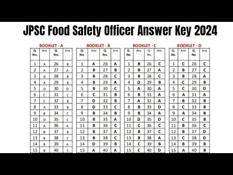 JPSC Food Safety Officer Answer Key 2024 | Exam Key, Objections - YouTube
