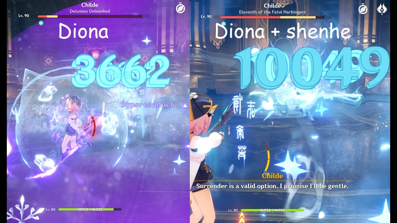 GENSHIN IMPACT | DPS DIONA & SHENHE - YouTube