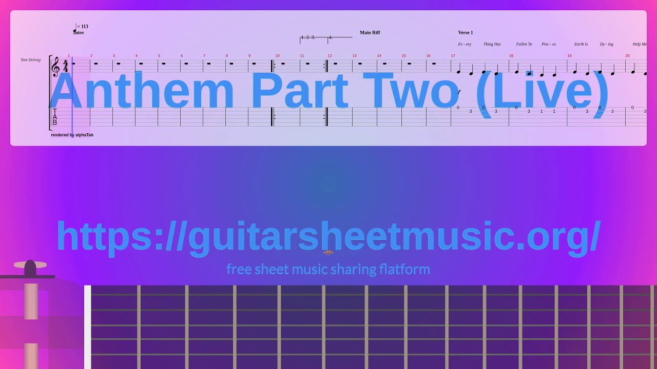 Anthem Part Two (Live) Sheet Music Free, Synthesia Piano - YouTube