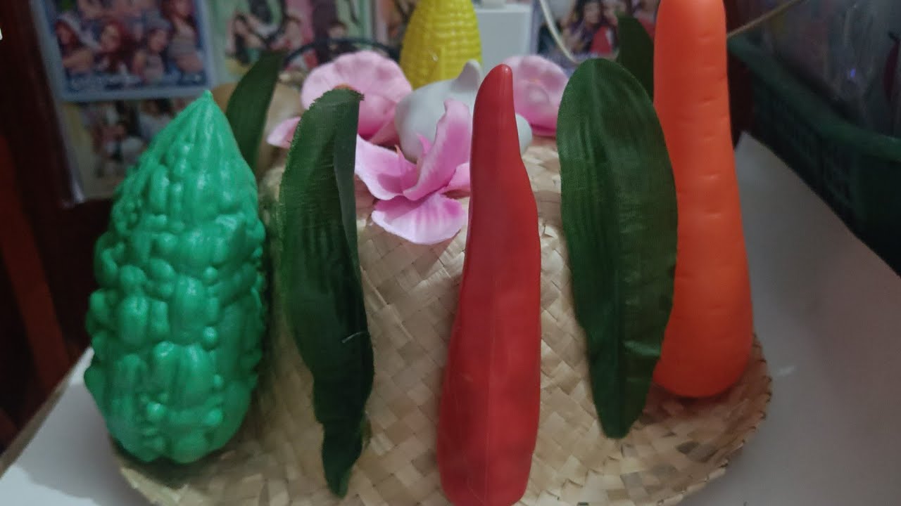 Headdress For Nutrition Month|How To Make Plastic Vegetables Hat - YouTube
