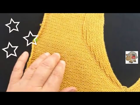 acabamento em formato de decote em V na máquina de tricô