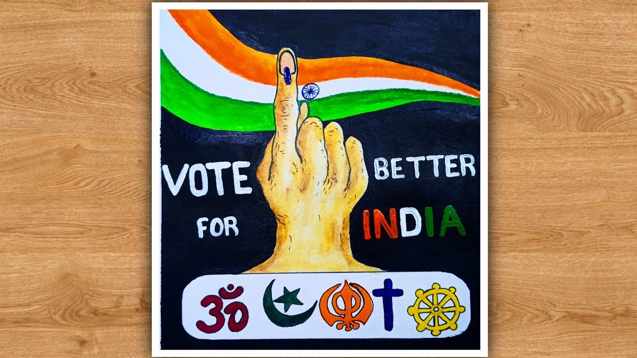 Vote for Better India| Voting awareness drawing with oil pastel. - YouTube